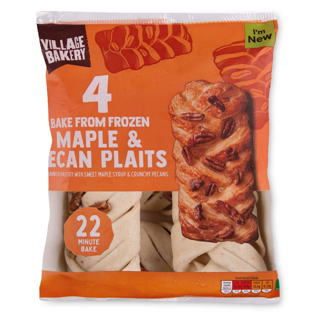Bake from Frozen Maple & Pecan Plaits 4 Pack | ALDI UK