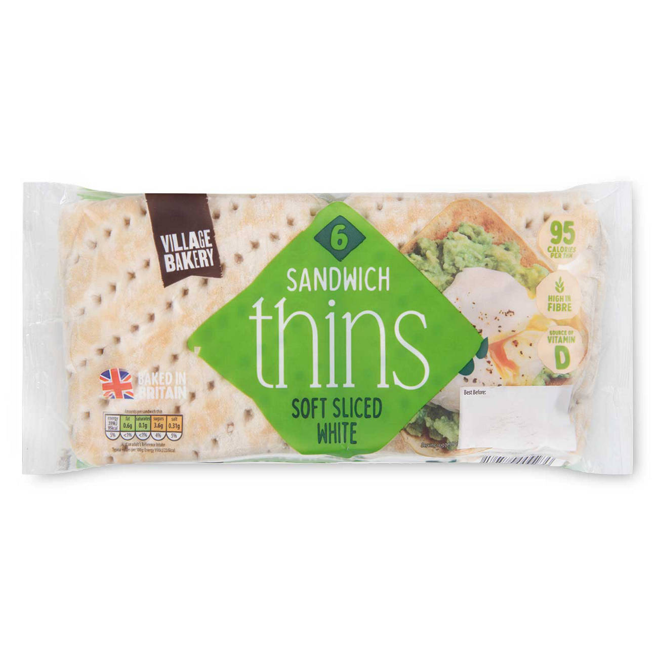 Soft Sliced White Sandwich Thins 6 Pack | ALDI UK