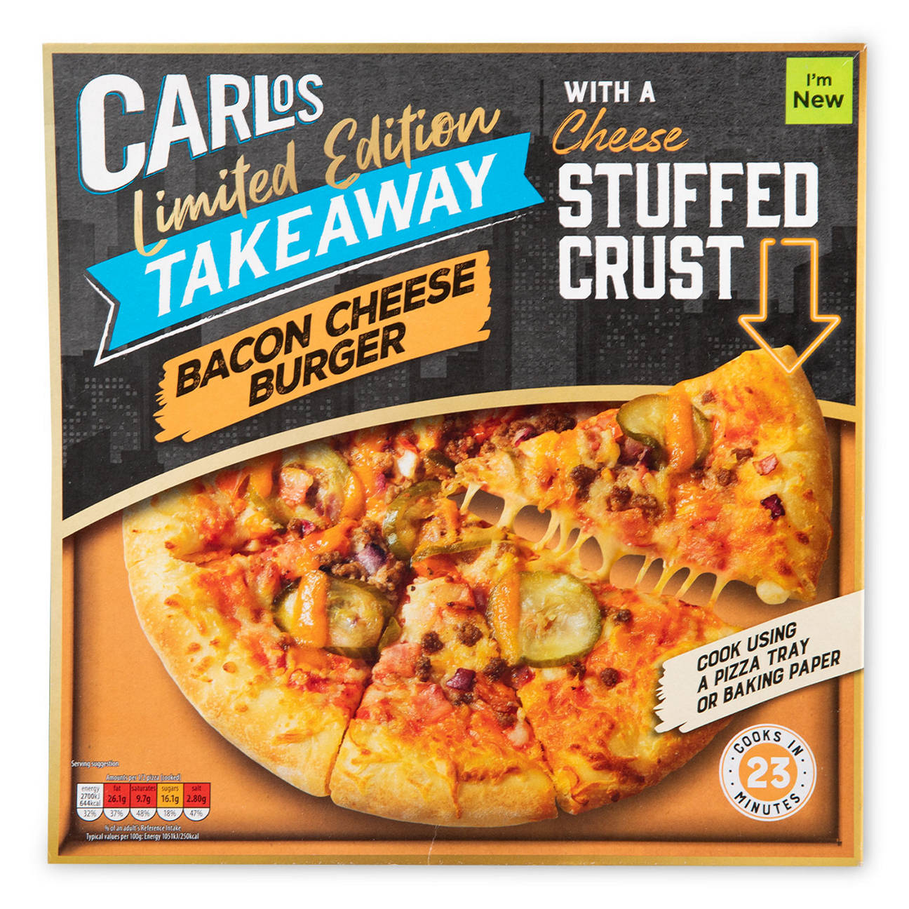 Limited Edition Takeaway Bacon Cheese Burger Pizza with a Cheese ...