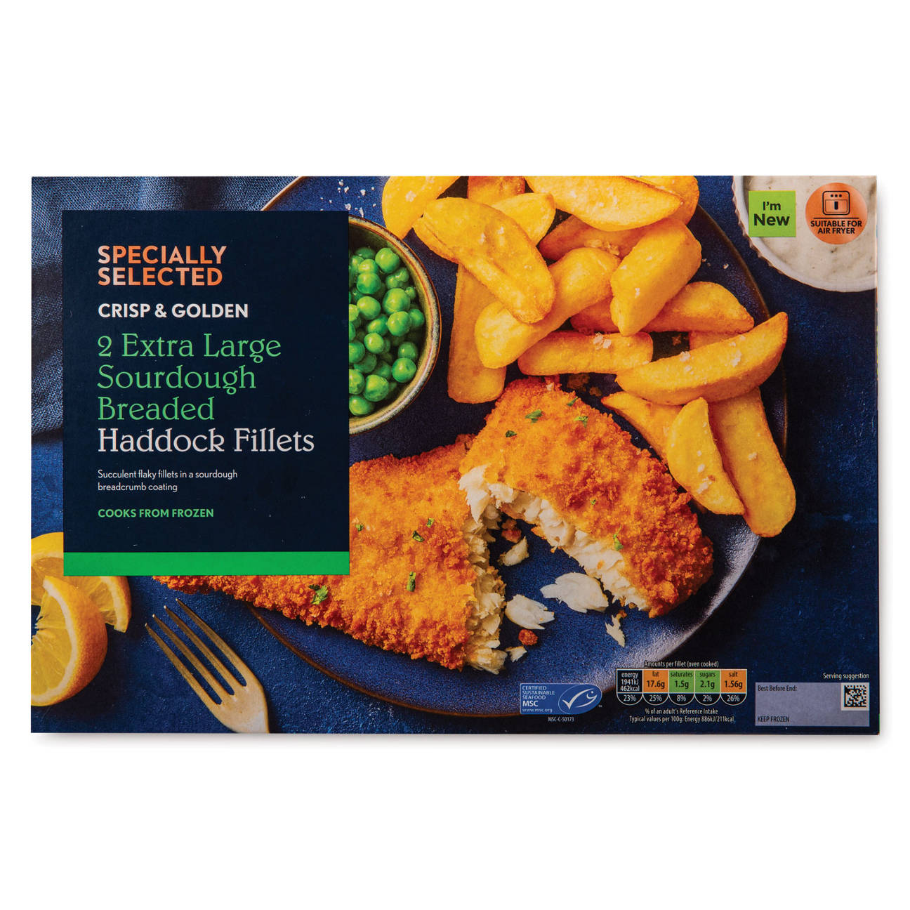 Crisp & Golden Extra Large Sourdough Breaded Haddock Fillets 2 Pack ...