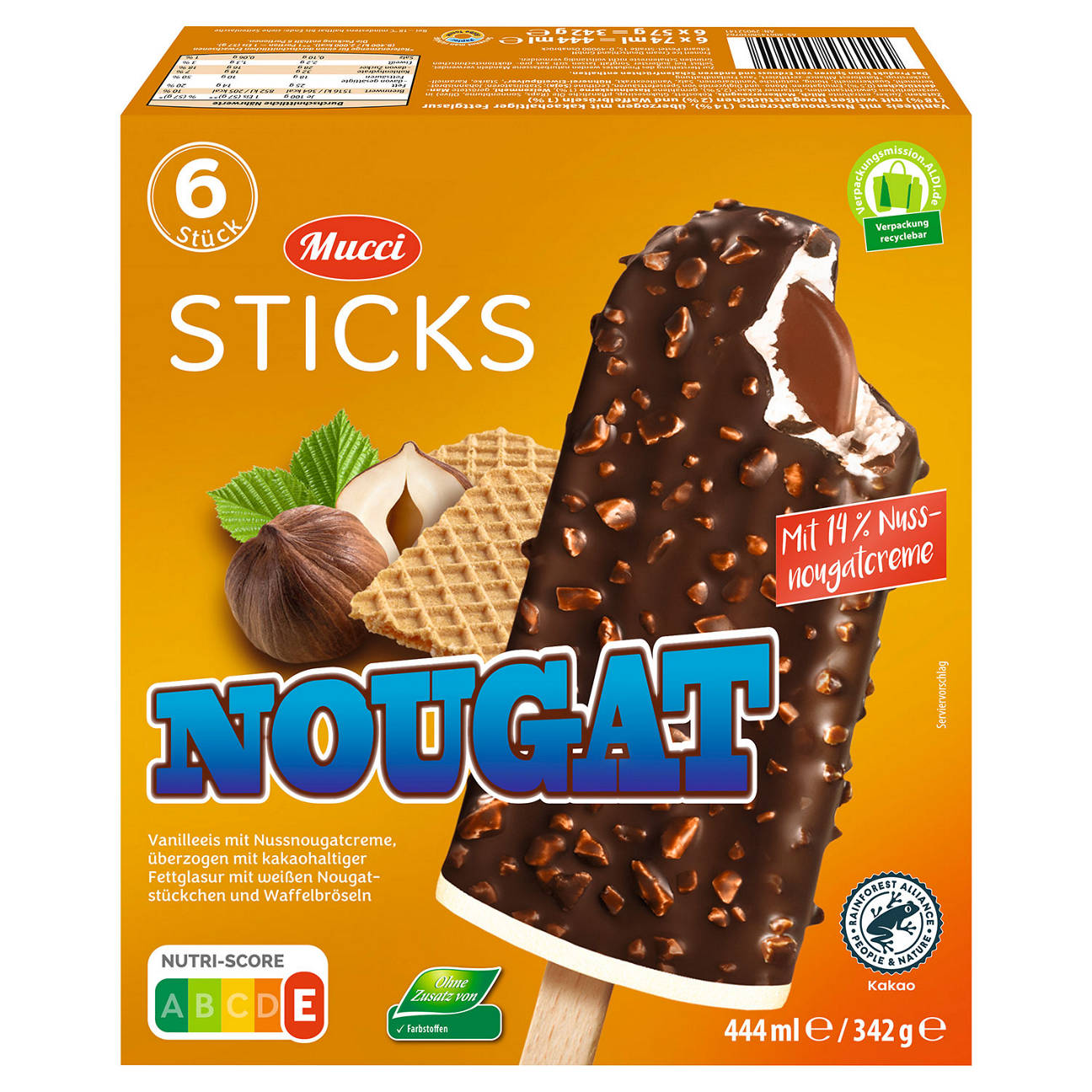 Stieleis Schoko Sticks, Nougat 444 ml