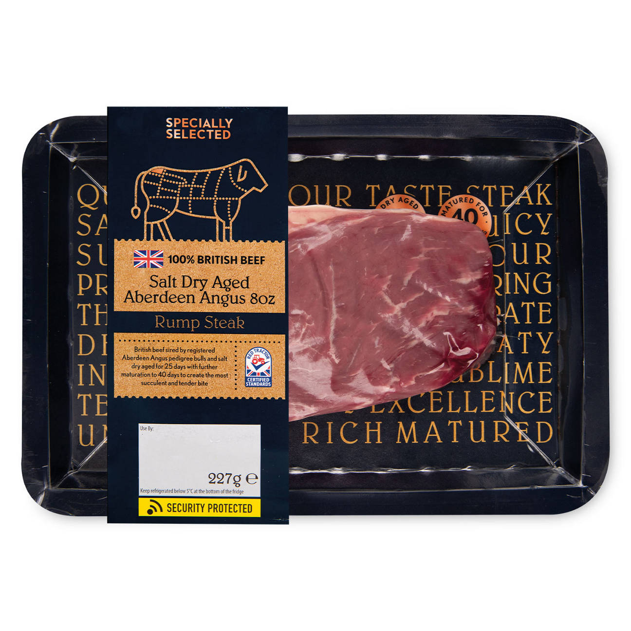 100% British Beef Salt Dry Aged Aberdeen Angus 8oz Rump Steak | ALDI UK