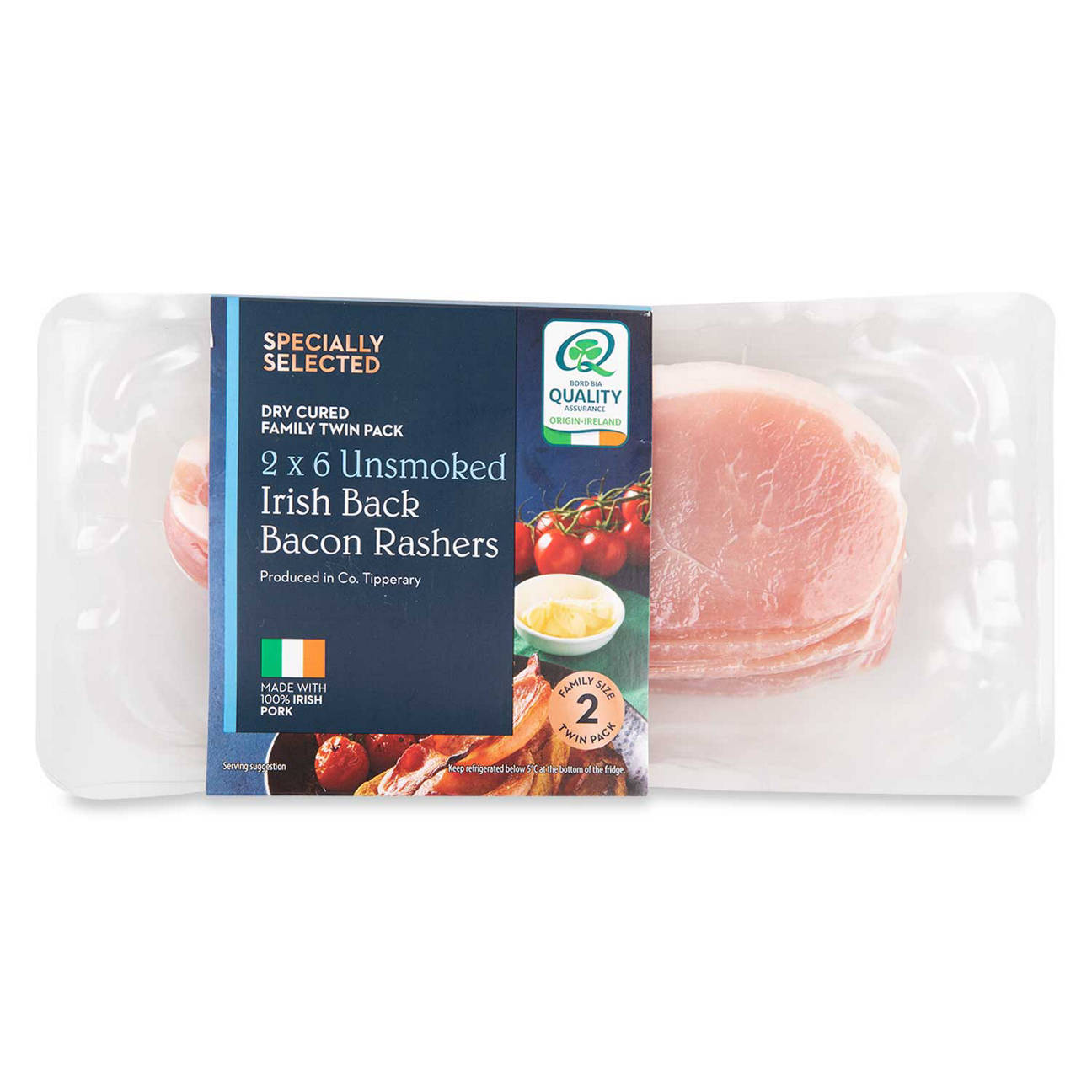 Irish Unsmoked Back Bacon Rashers 2 x 6 Pack | ALDI IE