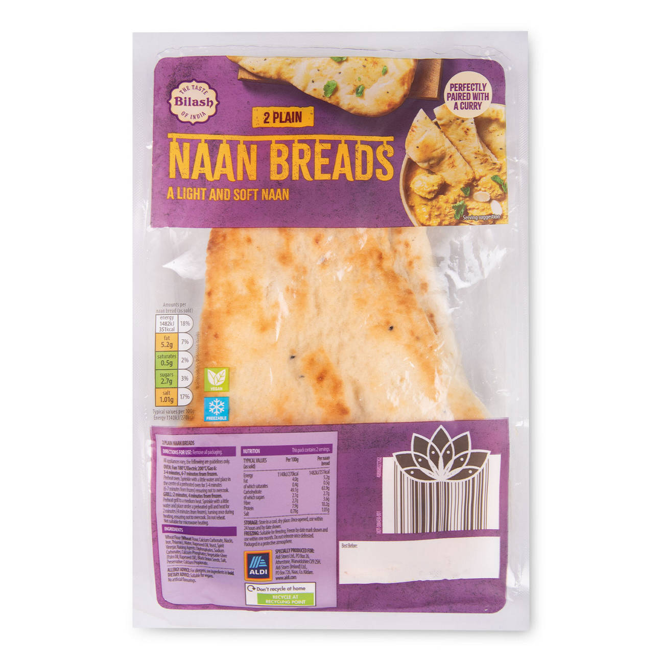 Plain Naan Breads | ALDI UK