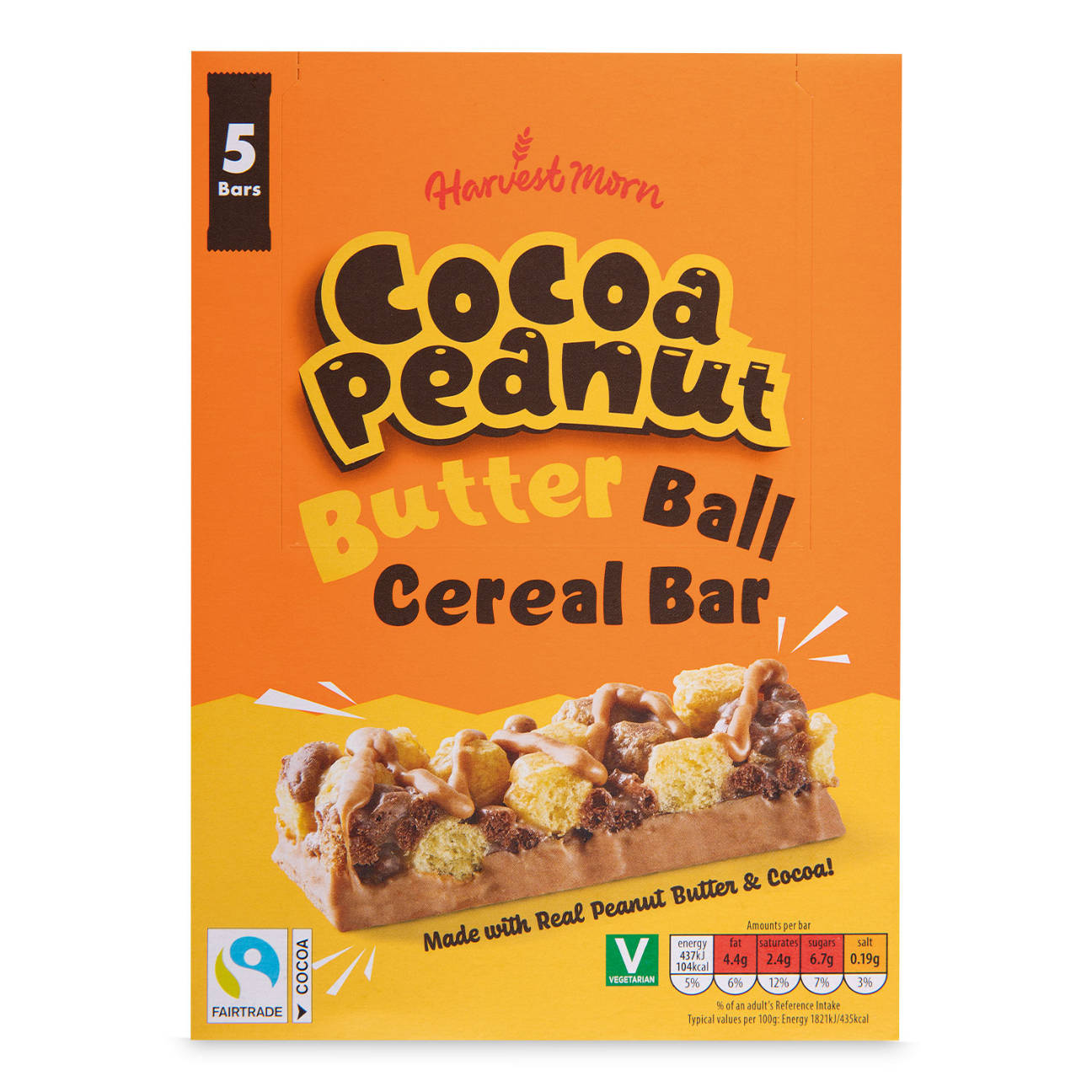Cocoa Peanut Butter Ball Cereal Bar 5 Pack | ALDI UK