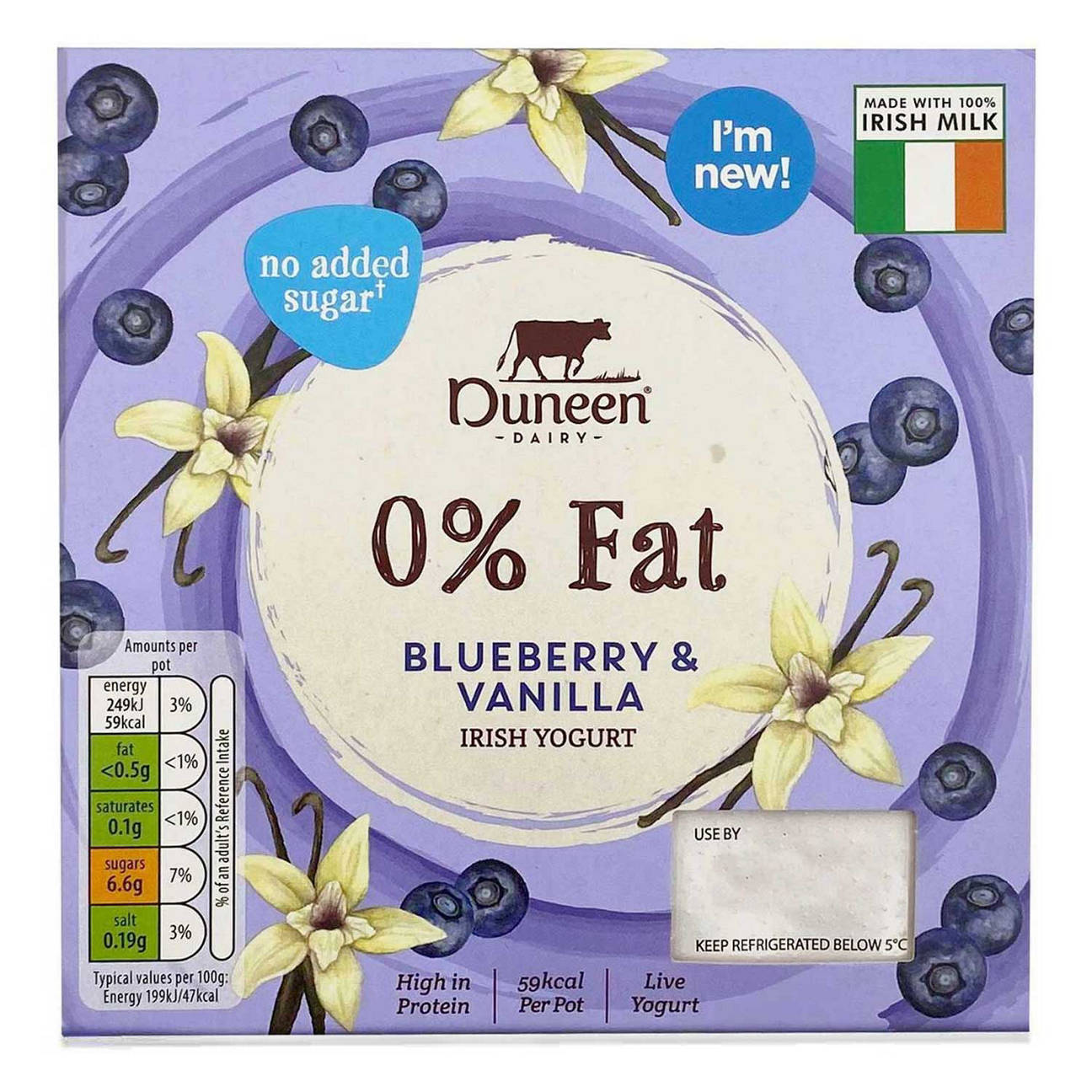 0% Fat Blueberry & Vanilla Irish Yogurt | ALDI IE