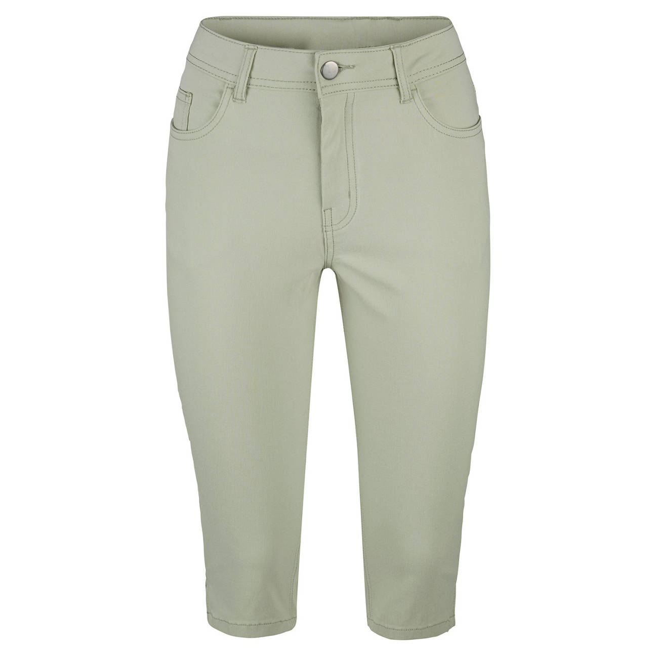 Damen Capri Hose, Olivgrün, 42