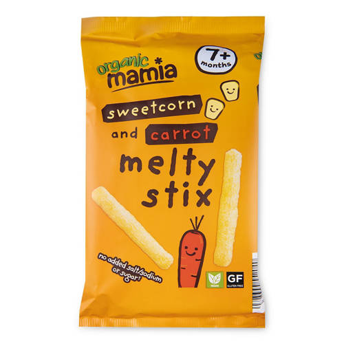Organic Sweetcorn & Carrot Melty Stix | ALDI IE